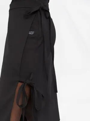 Off-White Tie-fastening Asymmetric Skirt