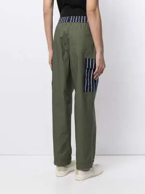 PORTS V Striped-panel Drawstring Trousers