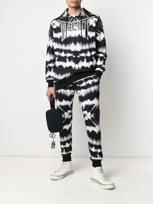 Philipp Plein Tie-dye Logo Print Hoodie