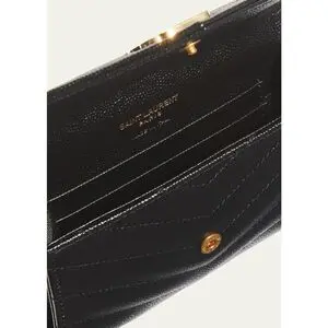 Saint Laurent Monogram Small Flap Wallet In Grained Leather