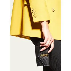 Saint Laurent Monogram Small Flap Wallet In Grained Leather