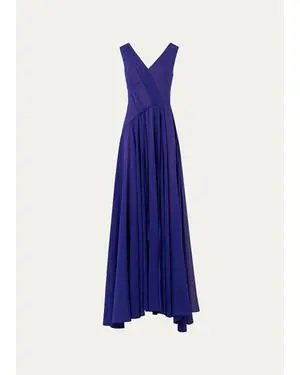 Akris Silk Georgette Gown - Purple