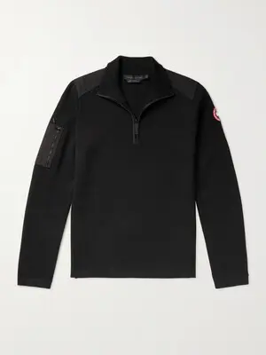 Canada Goose Stormont Slim-fit Merino Wool Half-zip Sweater - Black
