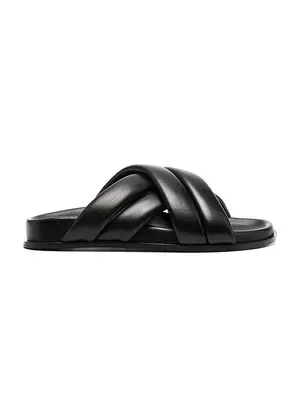 ANINE BING Lizzie Leather Crossover Slides