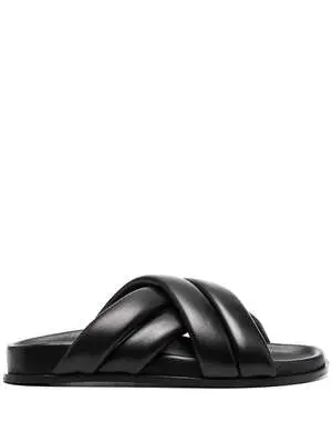 ANINE BING Lizzie Leather Crossover Slides