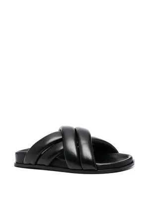 ANINE BING Lizzie Leather Crossover Slides