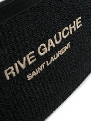 Saint Laurent Rive Gauche Raffia Clutch Bag