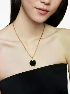 David Yurman 18k Yellow Dy Elements Diamond And Onyx Pendant