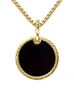 David Yurman 18k Yellow Dy Elements Diamond And Onyx Pendant