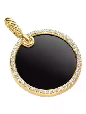 David Yurman 18k Yellow Dy Elements Diamond And Onyx Pendant