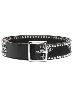 HTC LOS ANGELES Studded Leather Belt - Black