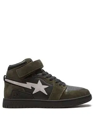 A BATHING APE Block Sta Hi Dark Grey Sneakers - Green