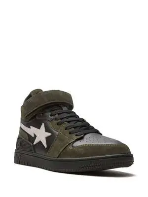 A BATHING APE Block Sta Hi Dark Grey Sneakers - Green