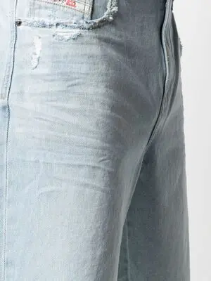 DIESEL® Light Wash Distressed Denim Shorts