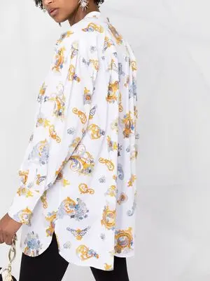 Versace Barocco Print Lace-up Shirt