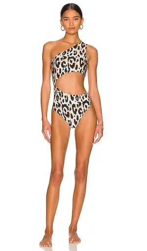 Beach Riot Celine One Piece Spotted Leopard