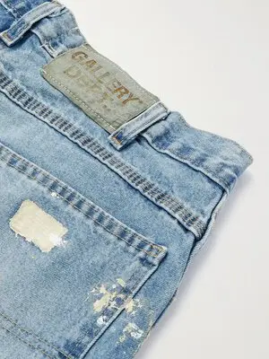 GALLERY DEPT. Carpenter Paint-splattered Distressed Denim Shorts