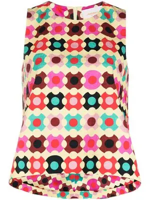 La DoubleJ La Scala Geometric-print Top