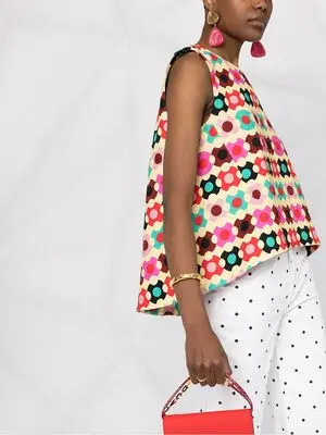 La DoubleJ La Scala Geometric-print Top