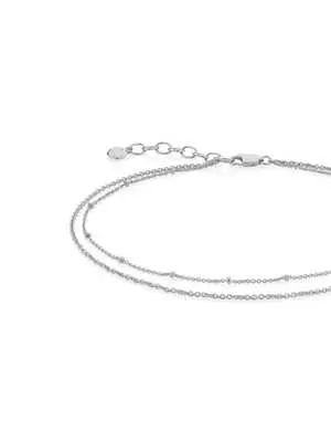 Monica Vinader Double Chain Anklet - Silver