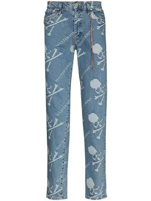 MASTERMIND WORLD All-over Logo Lim-fit Jean
