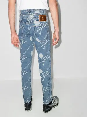 MASTERMIND WORLD All-over Logo Lim-fit Jean