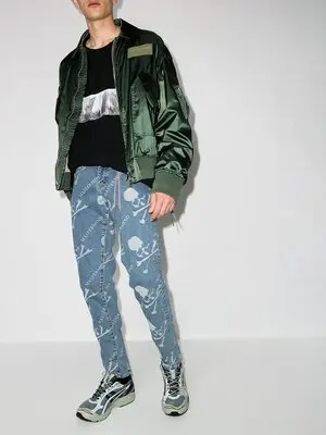 MASTERMIND WORLD All-over Logo Lim-fit Jean
