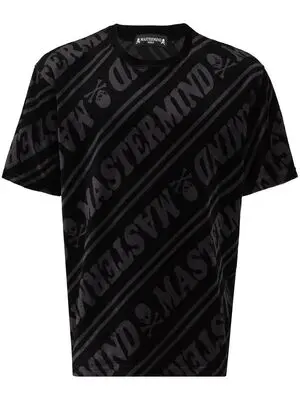 MASTERMIND WORLD Logo-print Velour T-shirt - Grey