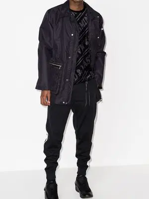 MASTERMIND WORLD Logo-print Velour T-shirt - Grey