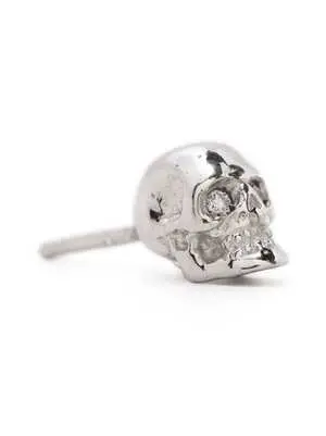 Emanuele Bicocchi Diamond Eye Skull Single Earring - Silver