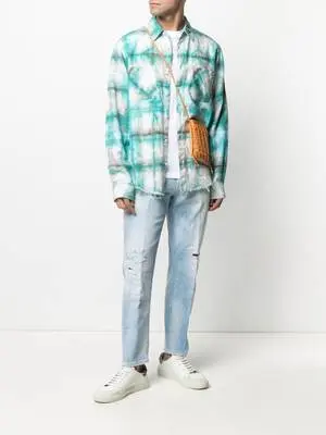 DONDUP Distressed Straight Leg Jeans - Blue