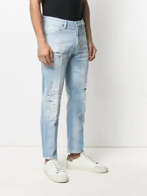 DONDUP Distressed Straight Leg Jeans - Blue