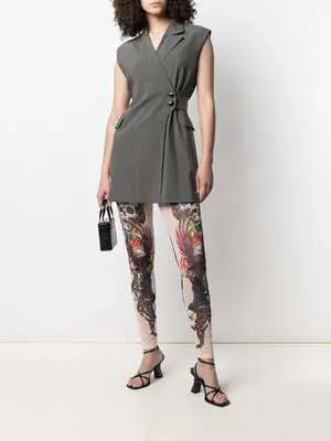 Philipp Plein Tattoo-print Semi-sheer Leggings