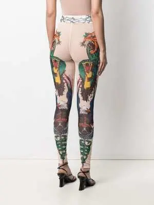 Philipp Plein Tattoo-print Semi-sheer Leggings