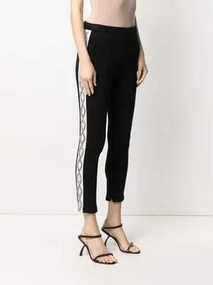 Philipp Plein Crystal-embellished Cropped Track Trousers