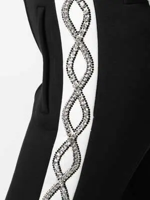 Philipp Plein Crystal-embellished Cropped Track Trousers