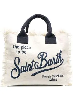 MC2 SAINT BARTH Vanity Fringed Tote Bag - Neutrals