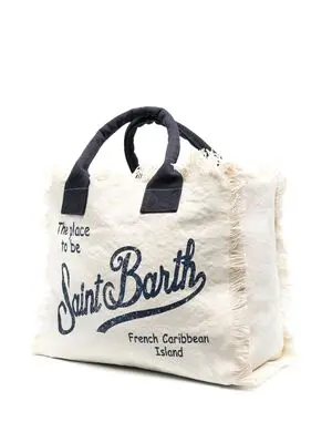 MC2 SAINT BARTH Vanity Fringed Tote Bag - Neutrals