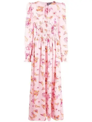 Versace Floral Print Maxi Dress