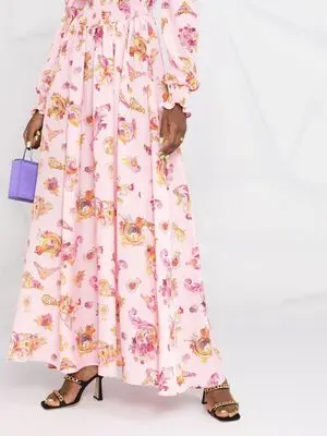 Versace Floral Print Maxi Dress