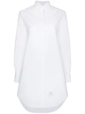 Thom Browne Rwb Stripe Mini Shirtdress - White