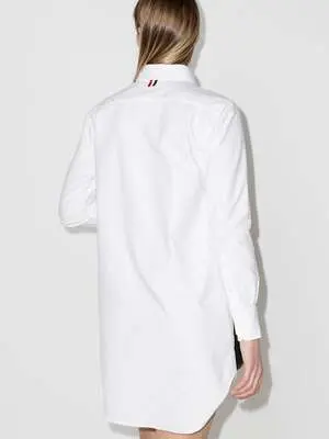 Thom Browne Rwb Stripe Mini Shirtdress - White