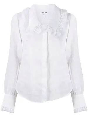 FRAME Lace-detailed Concealed Shirt