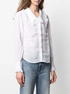 FRAME Lace-detailed Concealed Shirt