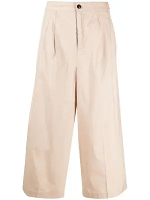 Woolrich Cropped Trousers With Pleat Detailing