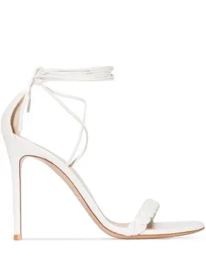 GIANVITO ROSSI Leomi 105mm Braided Sandals - White