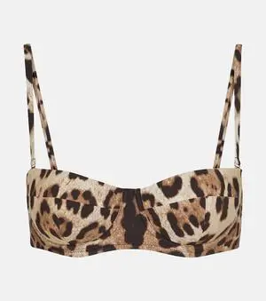 Dolce & Gabbana Dolce&Gabbana Leopard Print Bikini Top Beige