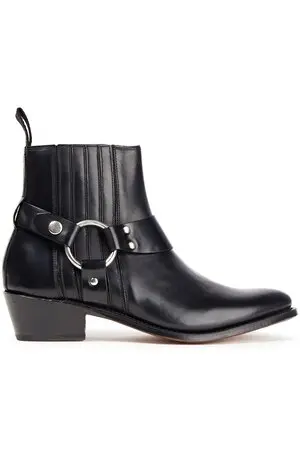 Grenson Marley Ring-embellished Glossed-leather Ankle Boots