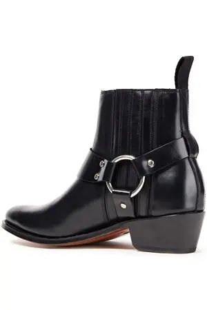 Grenson Marley Ring-embellished Glossed-leather Ankle Boots