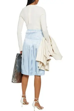 Helmut Lang Ruched Satin Skirt